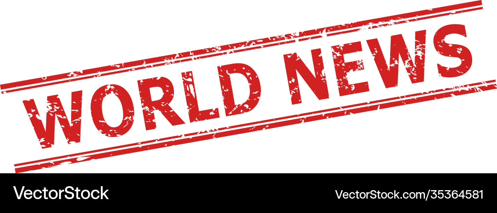 World news watermark with scratched surface Vector Image