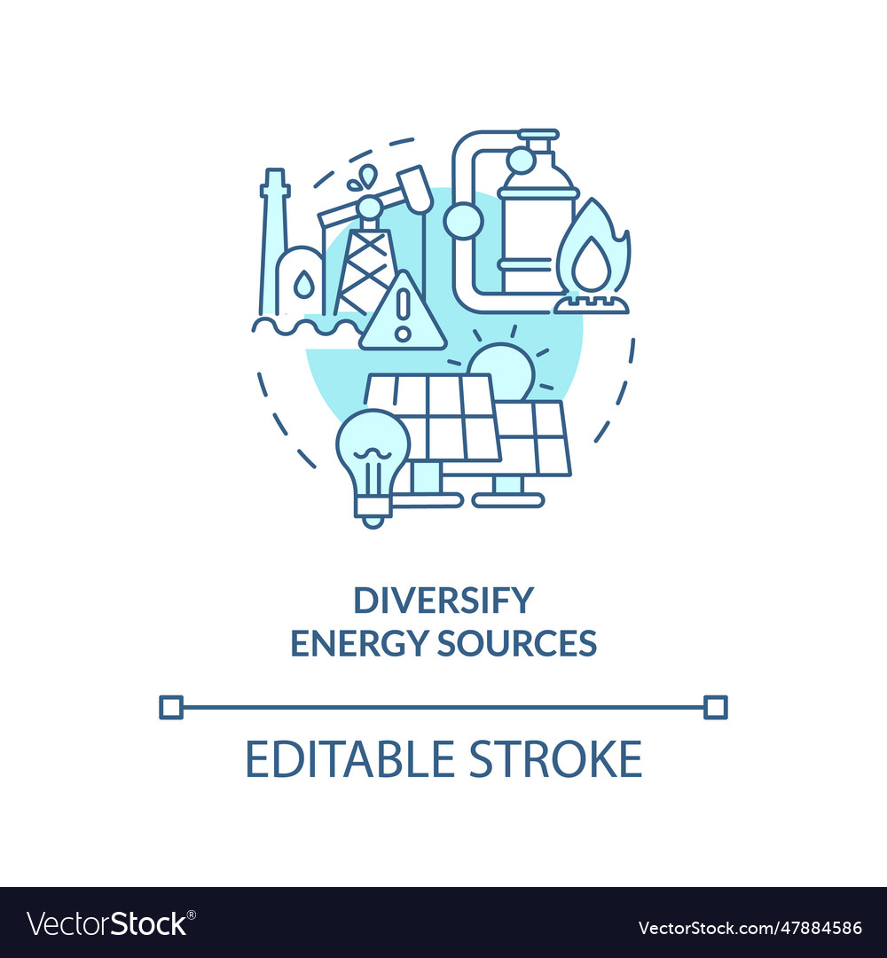 2d diversify energy sources concept icon Vector Image 2d diversify energy sources concept icon Vector Image