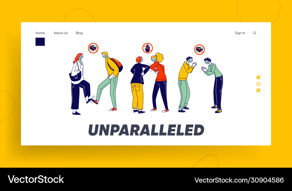 Alternative non-contact greet during coronavirus Vector Image