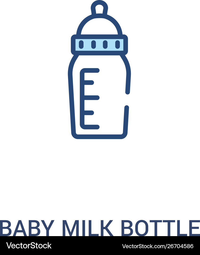 Baby milk bottle concept 2 colored icon simple Vector Image