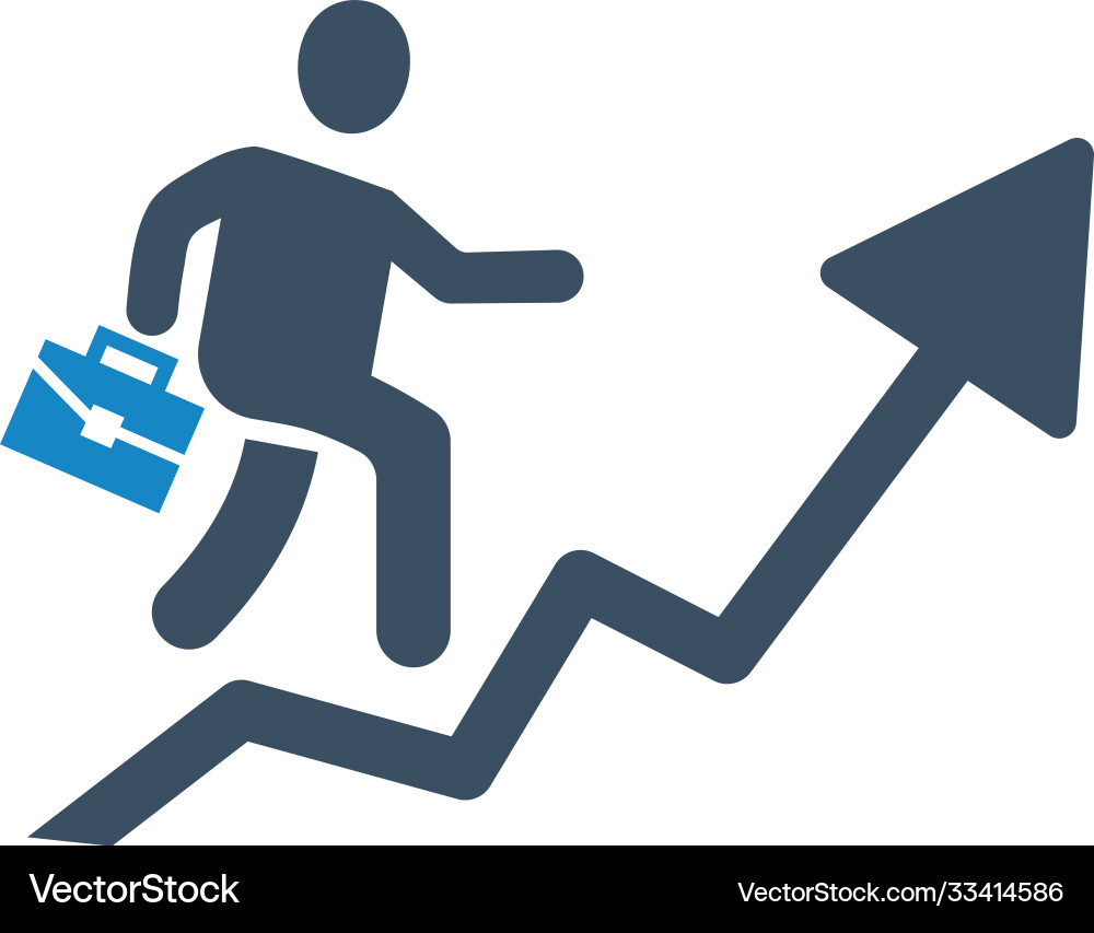 Business success running icon Royalty Free Vector Image