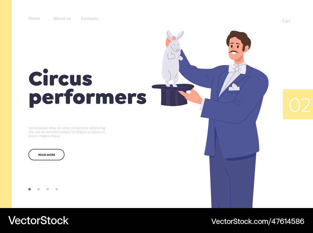 Circus performers concept for landing page design Vector Image