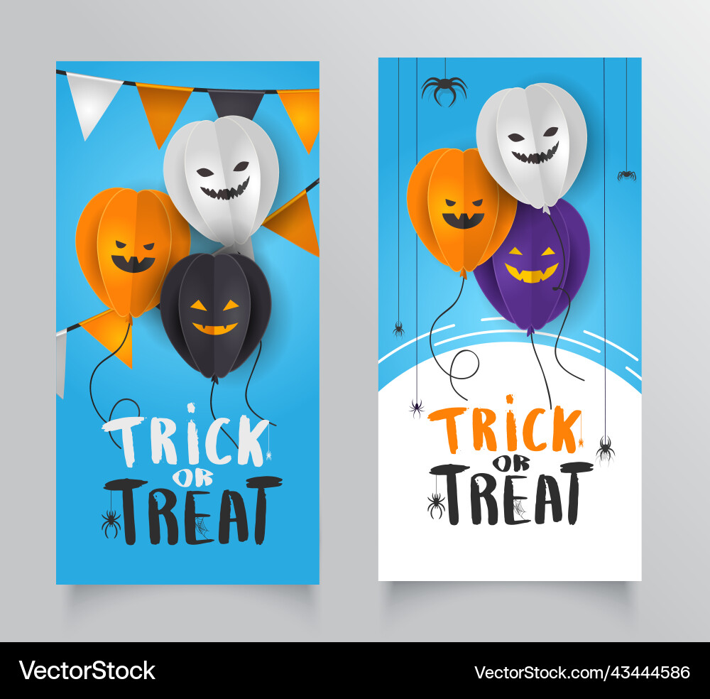 Collection happy halloween banner design template Vector Image