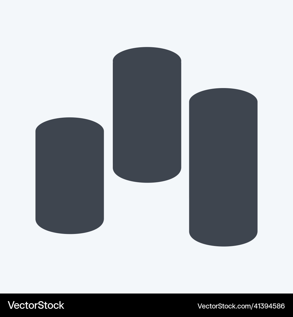Cylindrical bars icon in trendy glyph style Vector Image