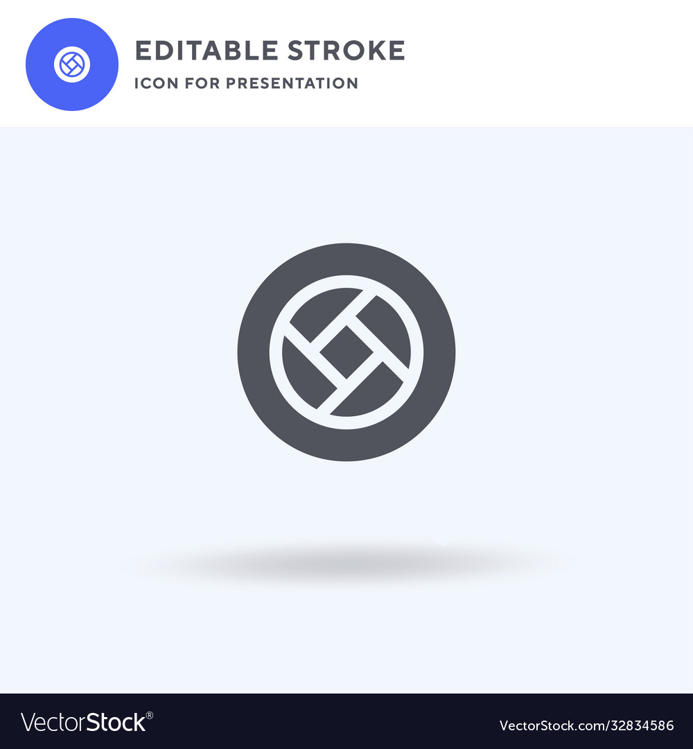 Lens icon filled flat sign solid Royalty Free Vector Image