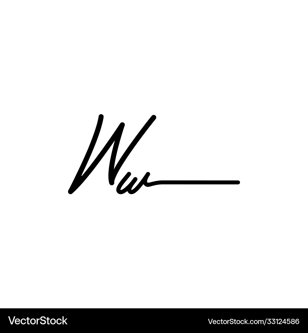 Letter ww signature logo template Royalty Free Vector Image