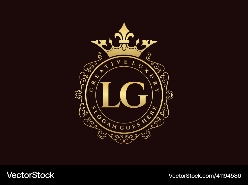 Lg initial letter luxury calligraphic feminine Vector Image