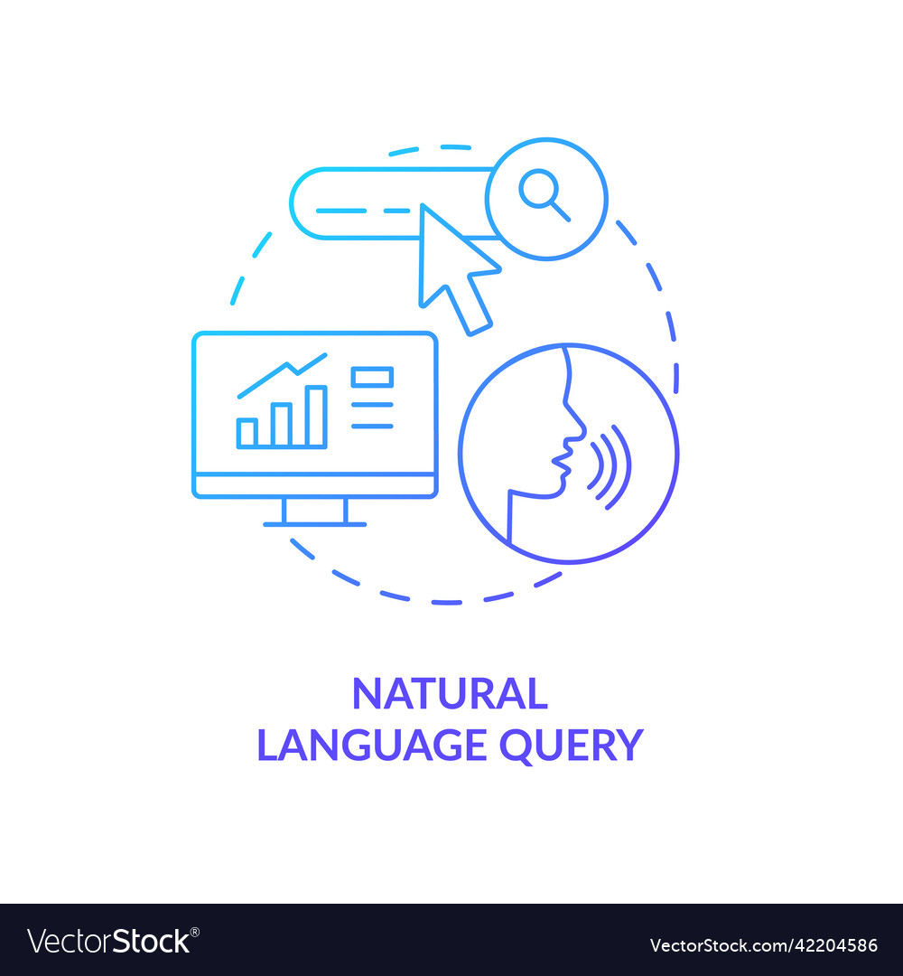 Natural language query blue gradient concept icon Vector Image
