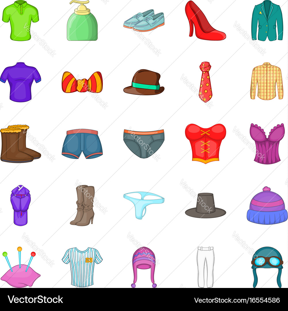 Shorts Icons Set Cartoon Style Royalty Free Vector Image