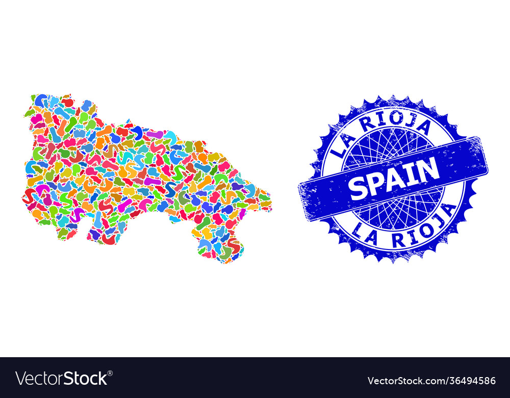 Spot pattern la rioja spain map and scratched Vector Image Spot pattern la rioja spain map and scratched Vector Image