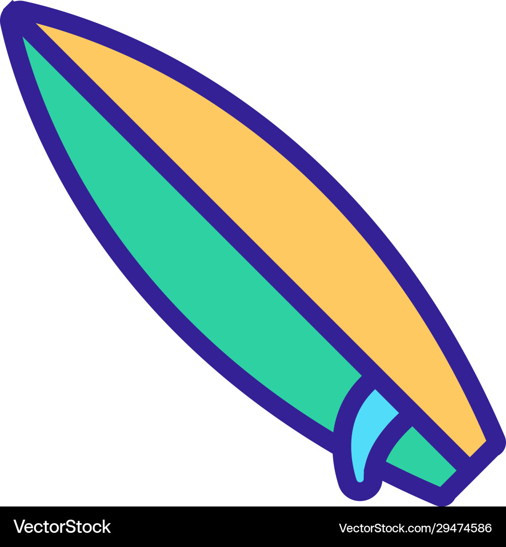 Surfboard sea beach icon isolated contour Vector Image