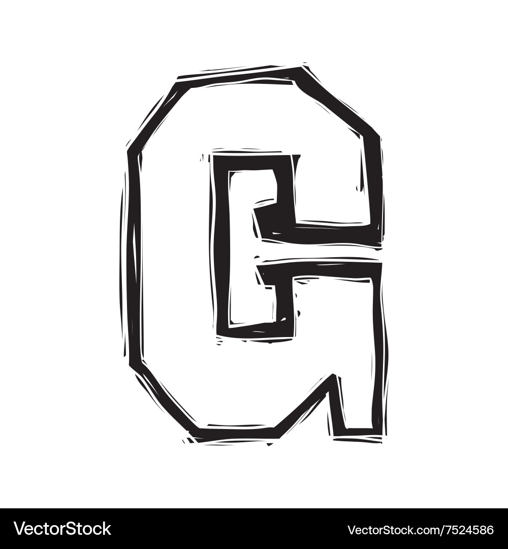 The vintage style letter g Royalty Free Vector Image