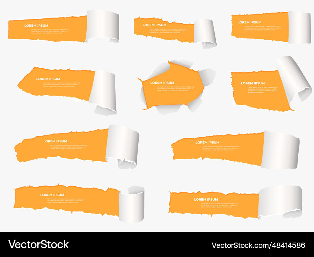 Torn paper ripped holes in with space Royalty Free Vector