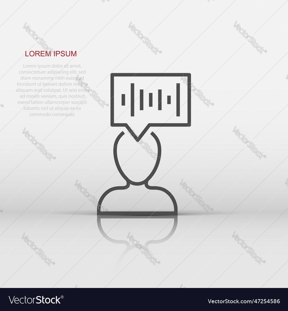Voice recognition icon in flat style Royalty Free Vector