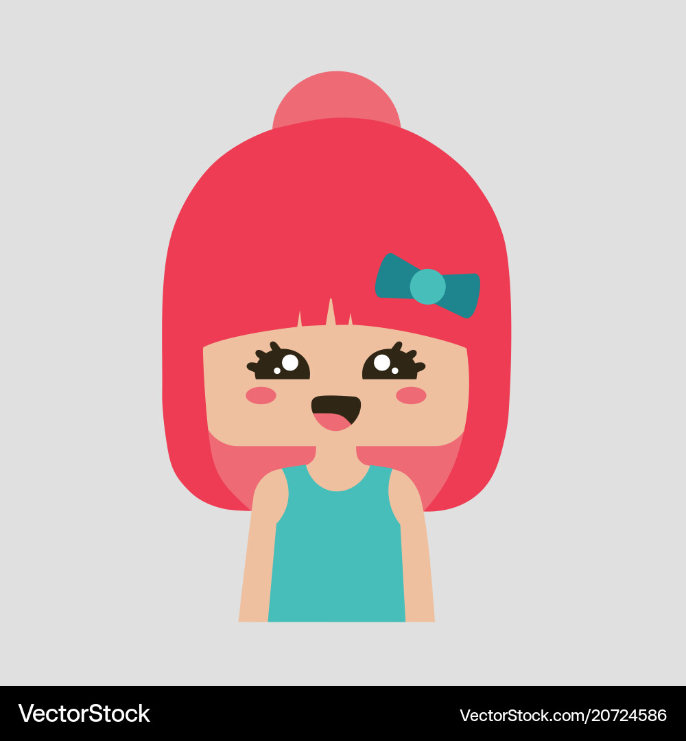 With kawaii girl Royalty Free Vector Image - VectorStock