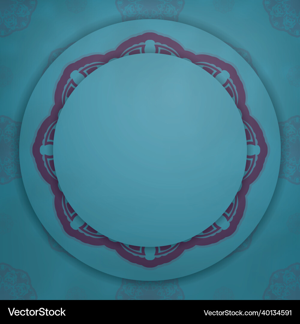 A turquoise brochure with luxurious purple Vector Image