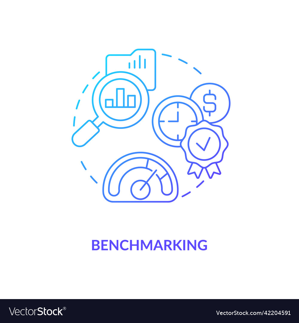Benchmarking blue gradient concept icon Royalty Free Vector Benchmarking blue gradient concept icon Royalty Free Vector