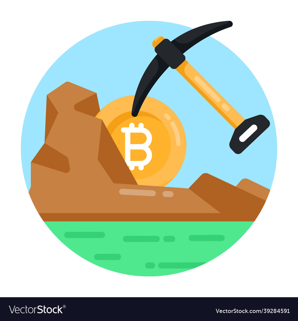 Bitcoin mining Royalty Free Vector Image - VectorStock