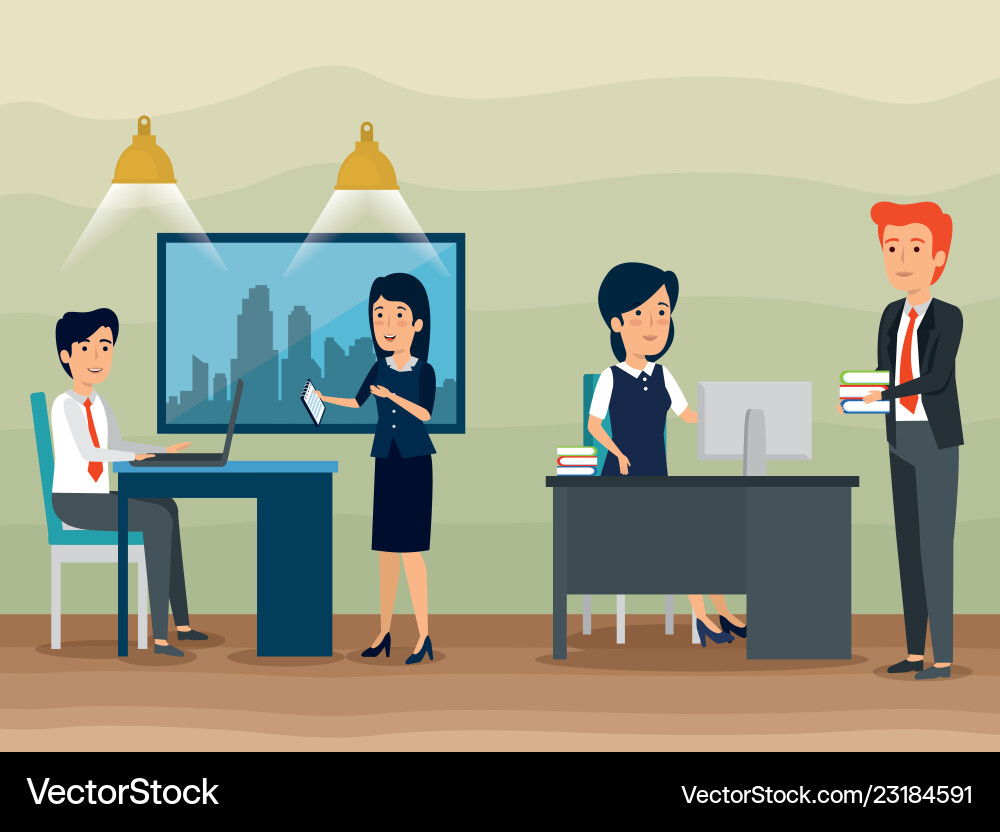 Businesspeople teamwork in the office strategy Vector Image