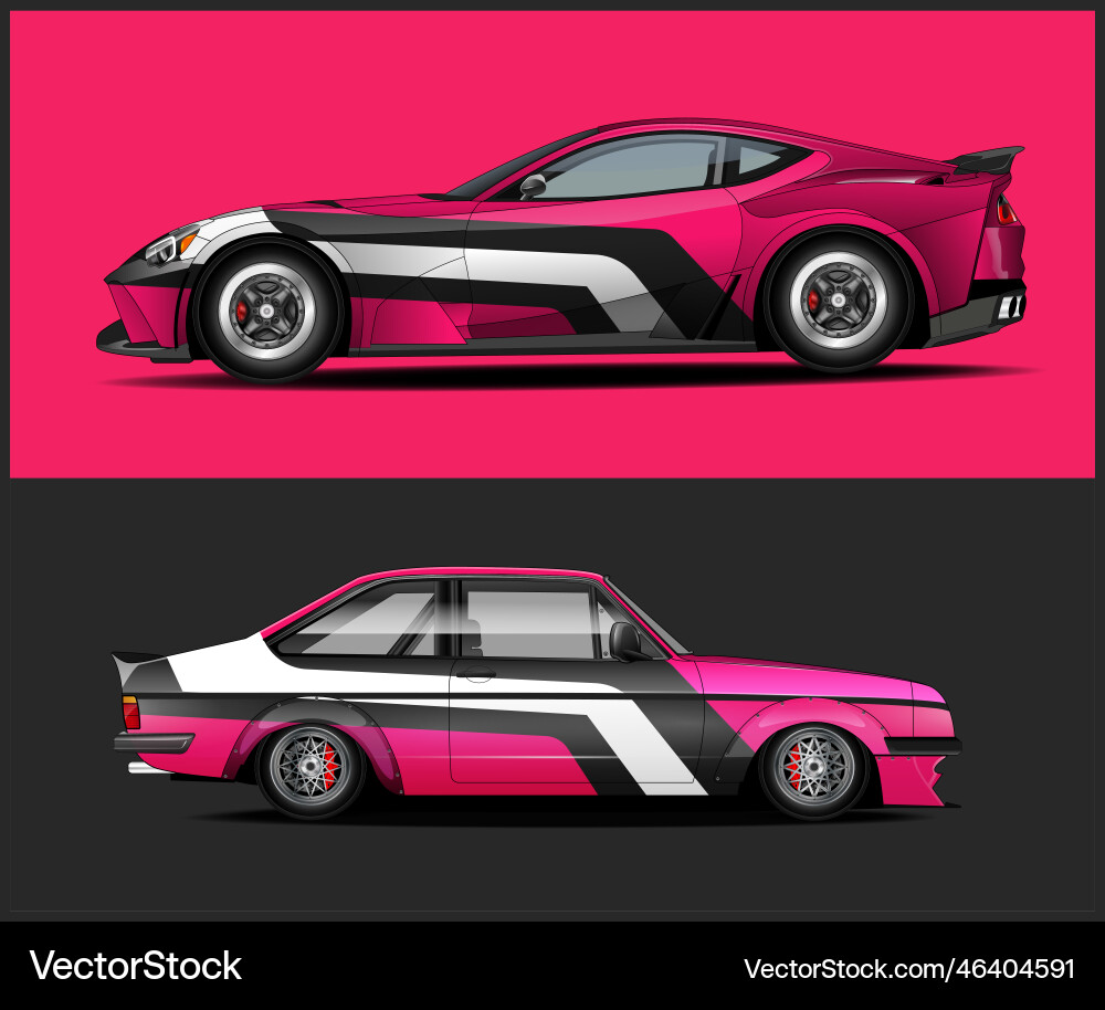Car wrap graphics for vehicle wrap and vinyl Vector Image