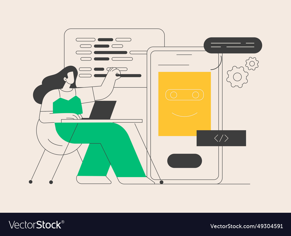 Chatbot app development abstract concept Vector Image Chatbot app development abstract concept Vector Image