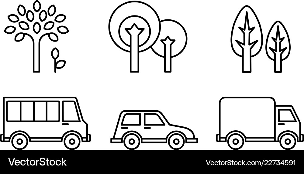 City street elements set urban transport Vector Image