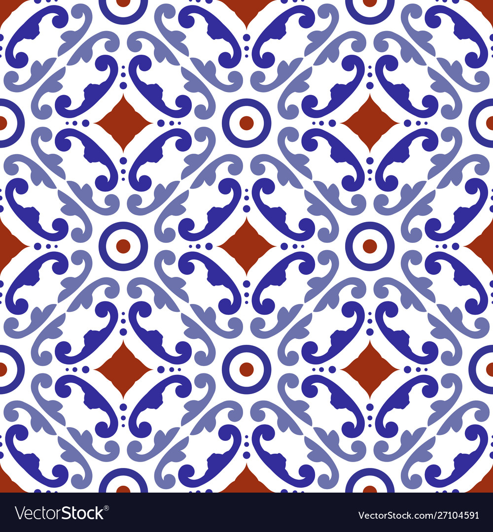 Colorful ceramic pattern seamless Royalty Free Vector Image