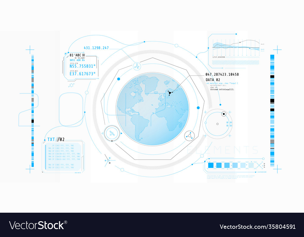 Design virtual interface planetary Royalty Free Vector Image