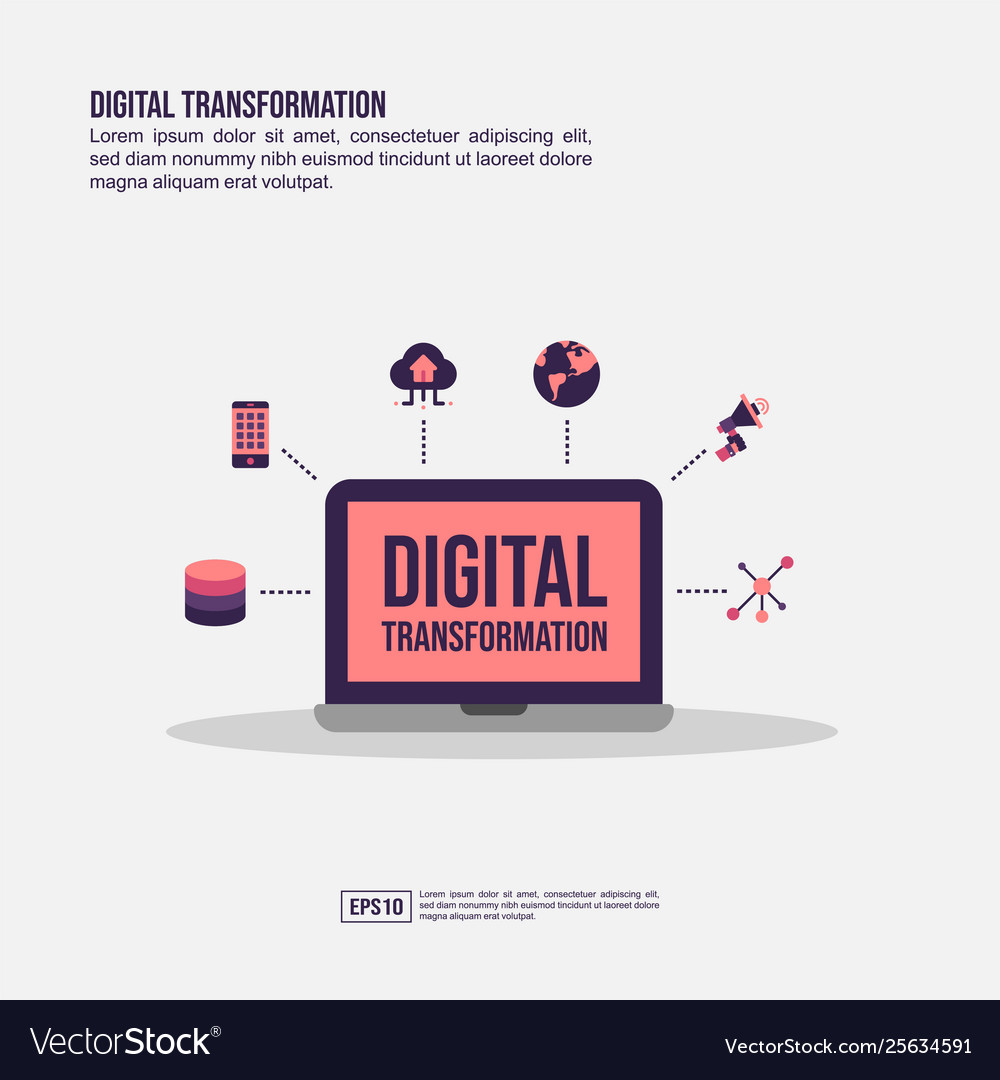 Digital transformation concept for presentation Vector Image