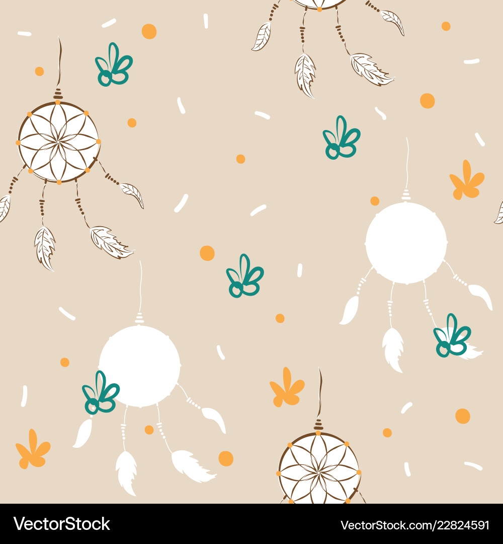 Dreamcatcher background for fabric or card Vector Image