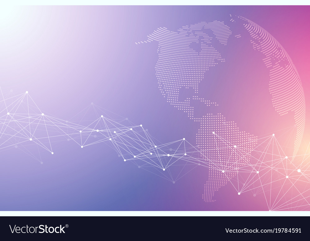 Global network connection network and big data Vector Image