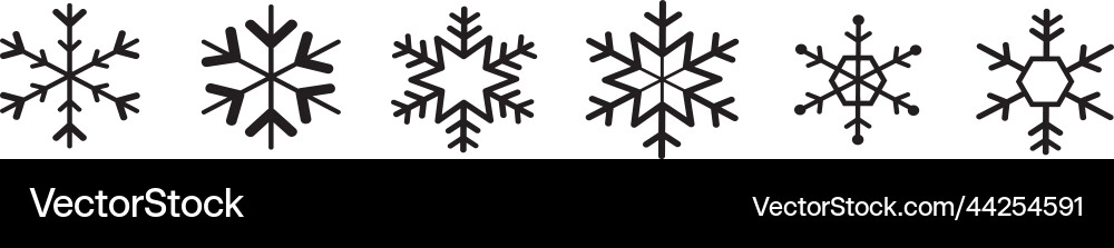 Icon set of snowflake editable pictograms Vector Image