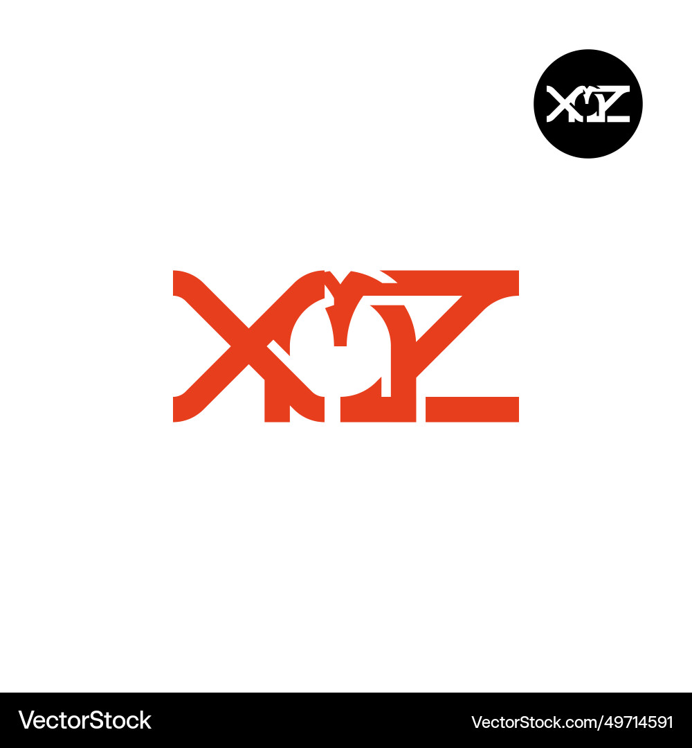 Letter xmz monogram logo design Royalty Free Vector Image