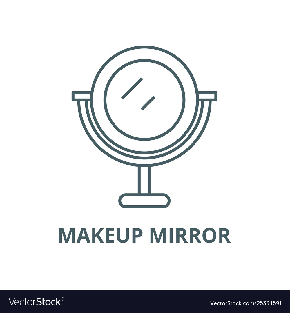 Makeup mirror line icon linear concept Royalty Free Vector