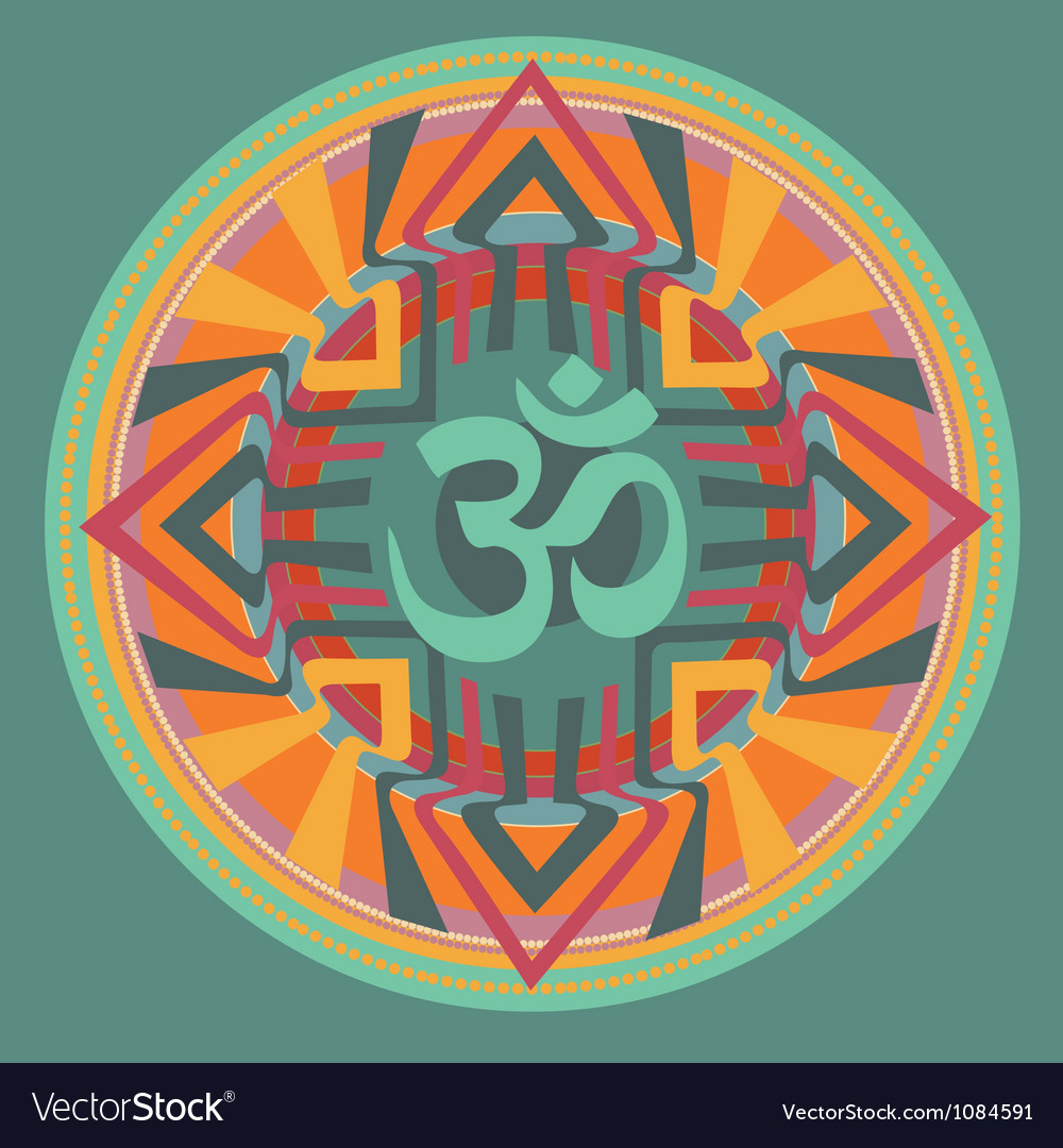 Om mandala Royalty Free Vector Image - VectorStock