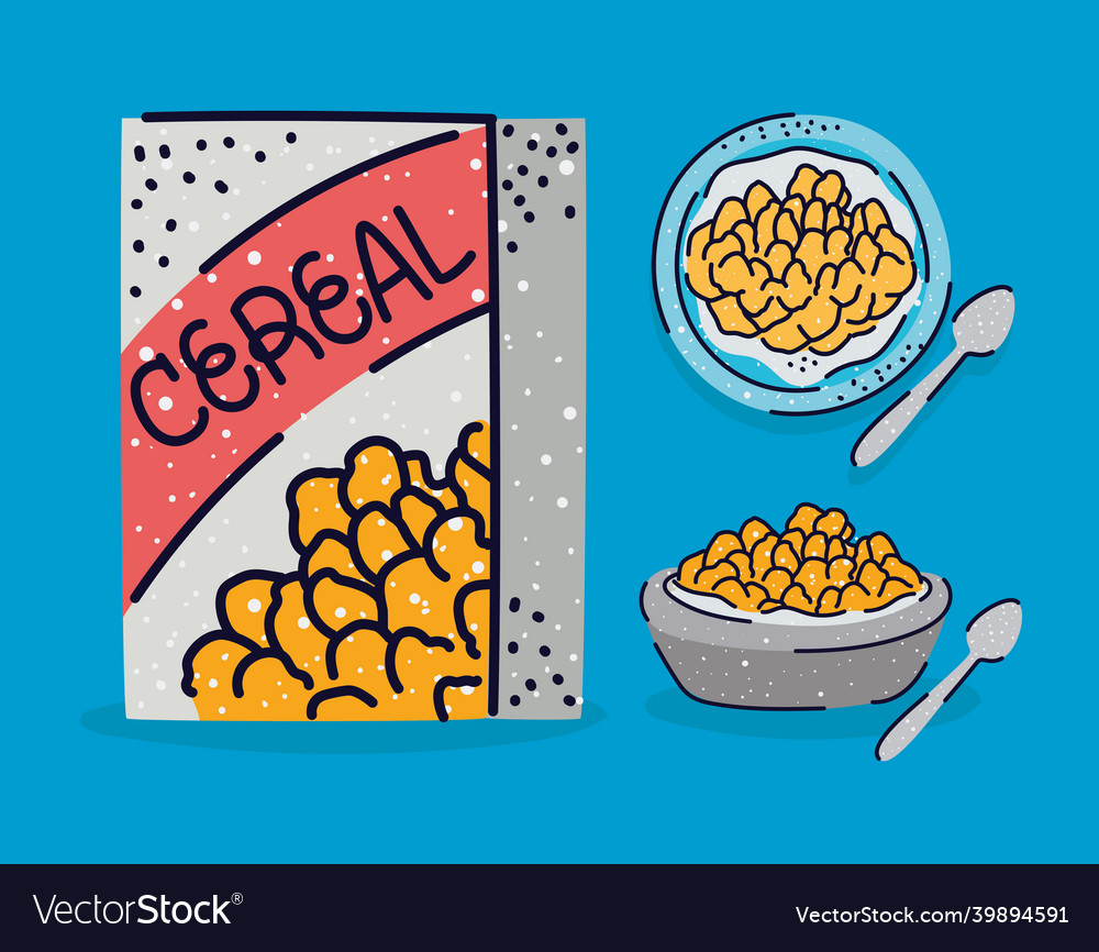 Pretty cereal items Royalty Free Vector Image - VectorStock