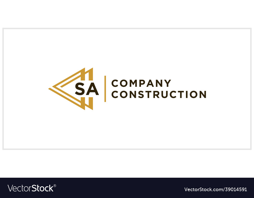 Sa triangle connect logo design Royalty Free Vector Image