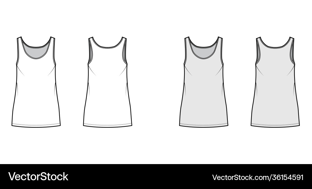 Tank dress technical fashion Royalty Free Vector Image