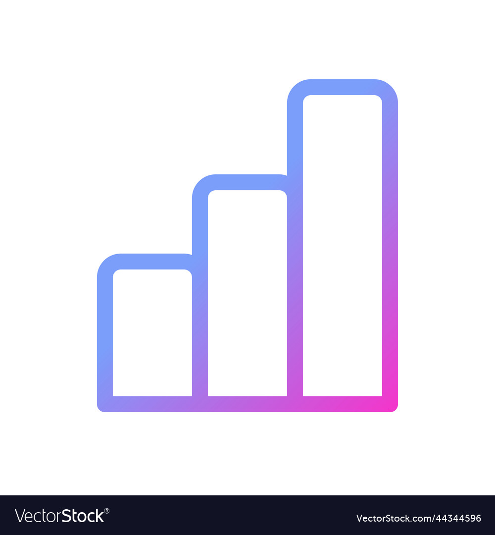 Bar chart pixel perfect gradient linear ui icon Vector Image