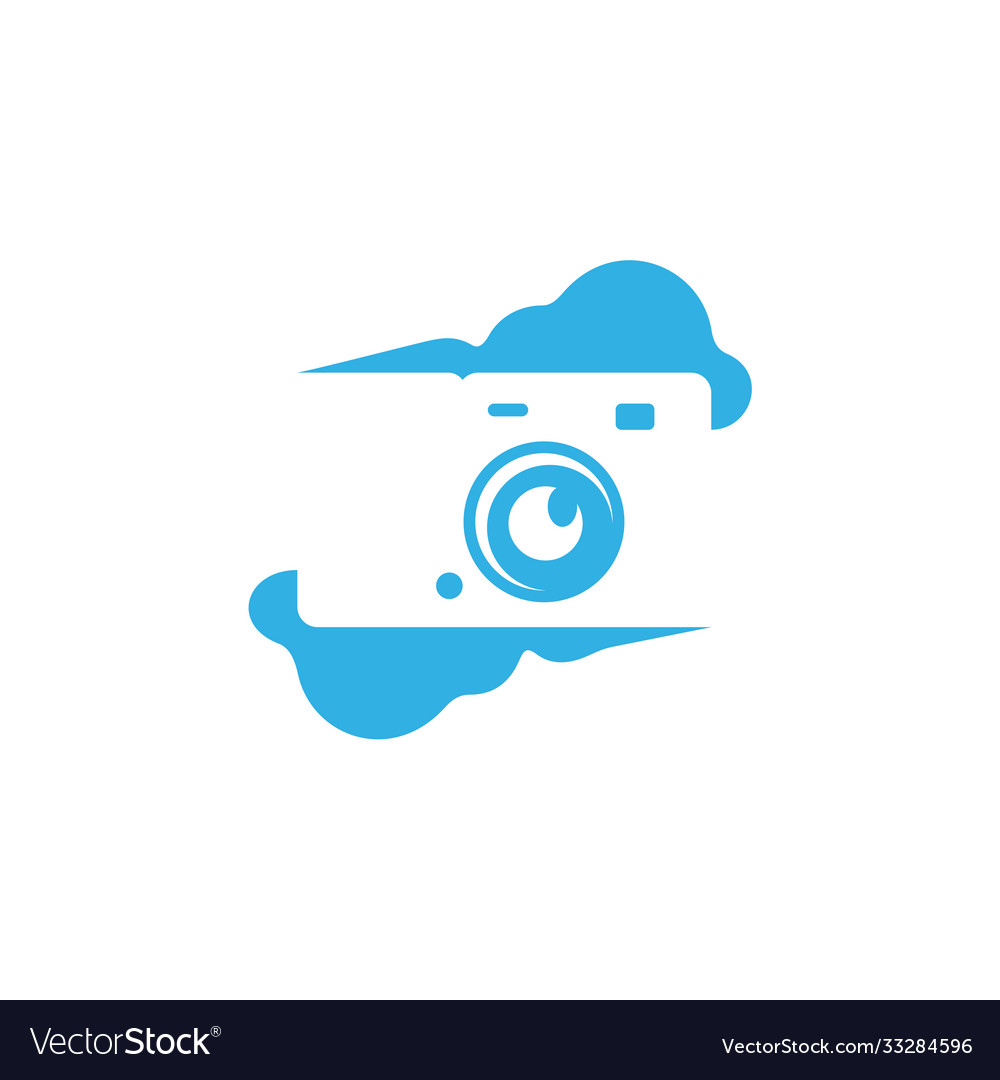Cloud camera logo design template camera Vector Image