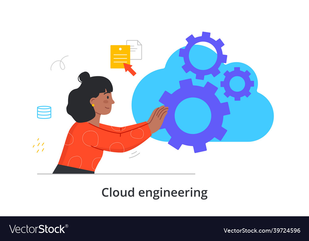 Cloud engineering concept Royalty Free Vector Image