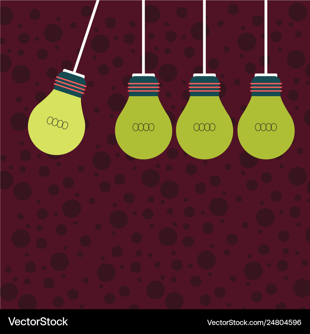 Colorful incandescent pendant bulb Royalty Free Vector Image