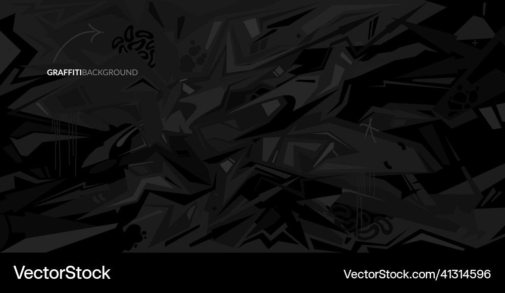 Dark black abstract flat urban street art graffiti