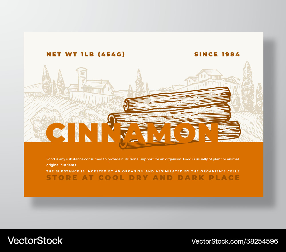 Fresh local cinnamon food label template Vector Image