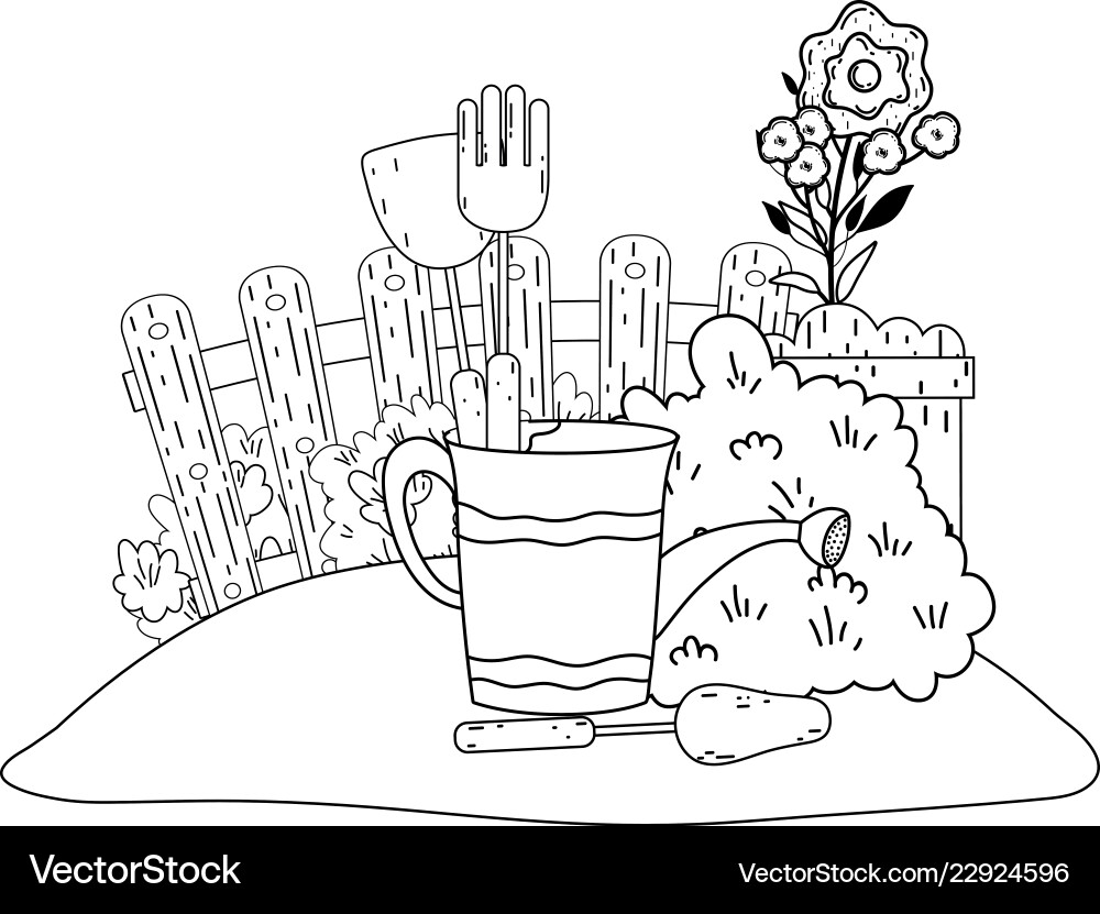 Gardener shower sprinkler with flowers Royalty Free Vector