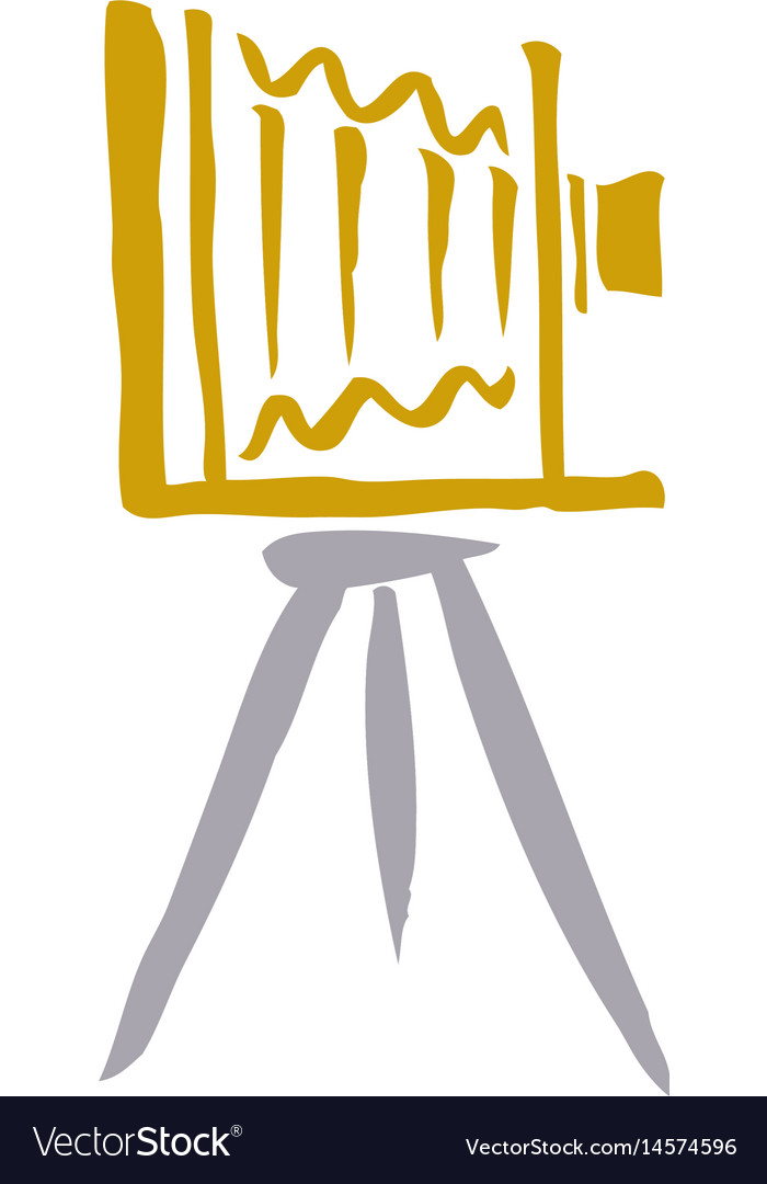 Large format camera hand drawn Royalty Free Vector Image