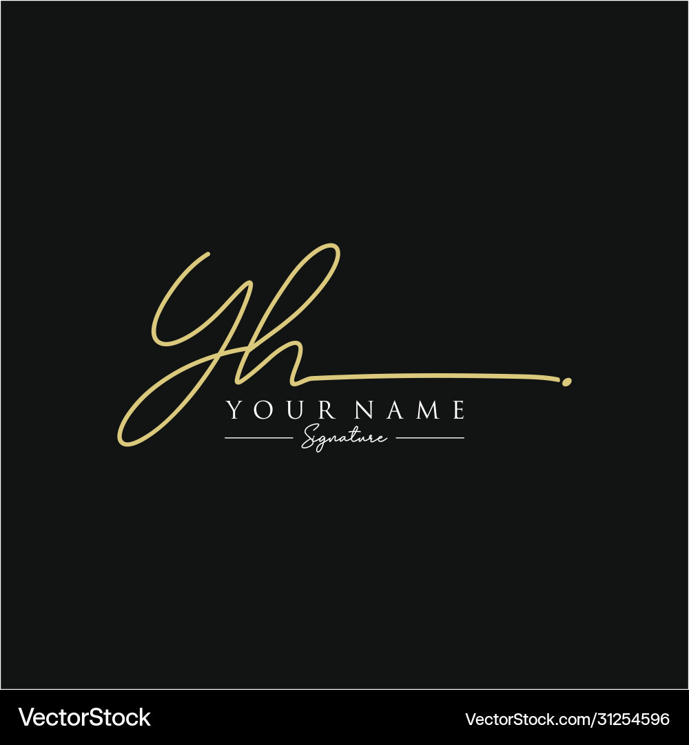 Letter gh signature logo template Royalty Free Vector Image