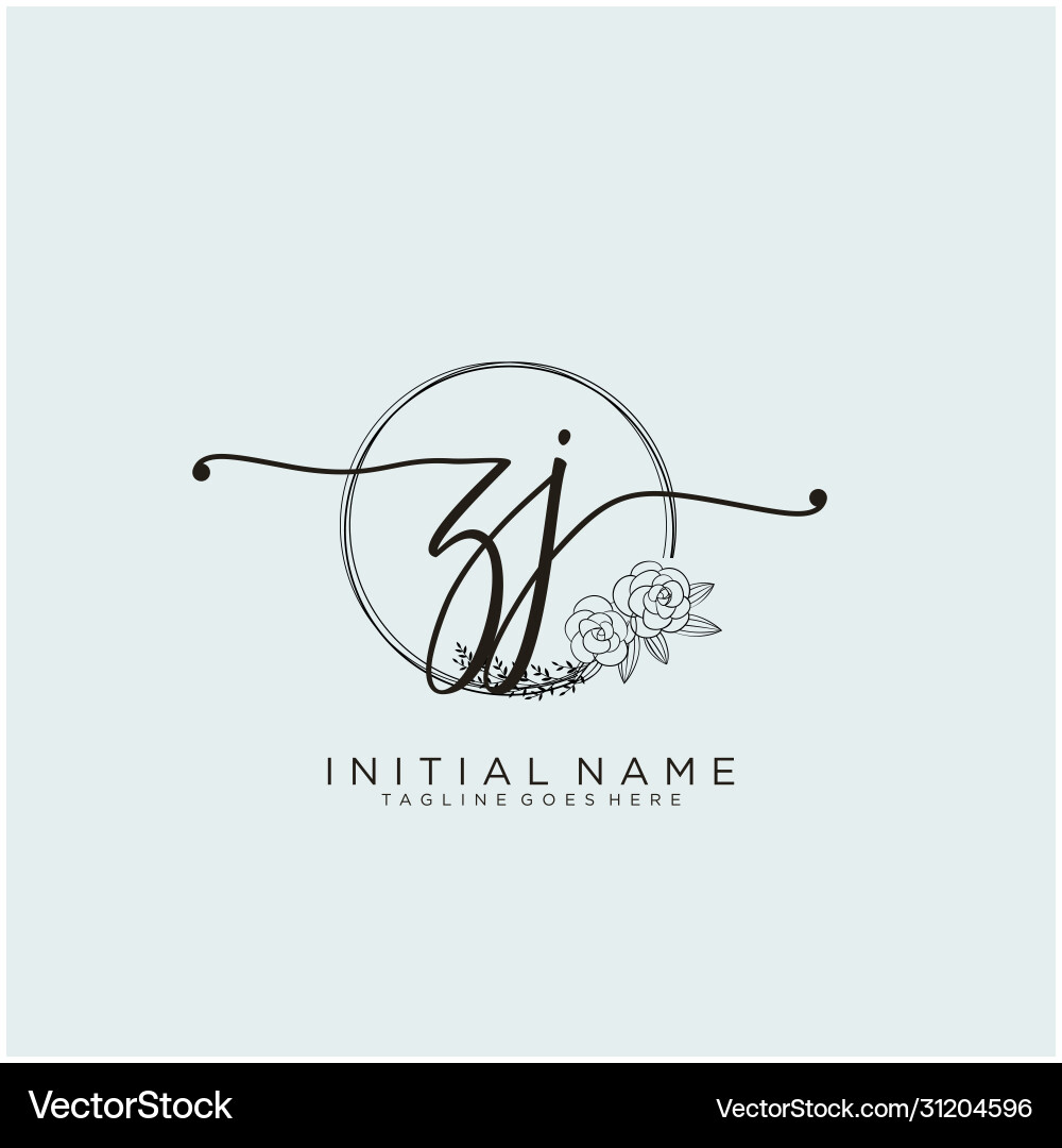Letter initial zj beauty monogram and elegant Vector Image