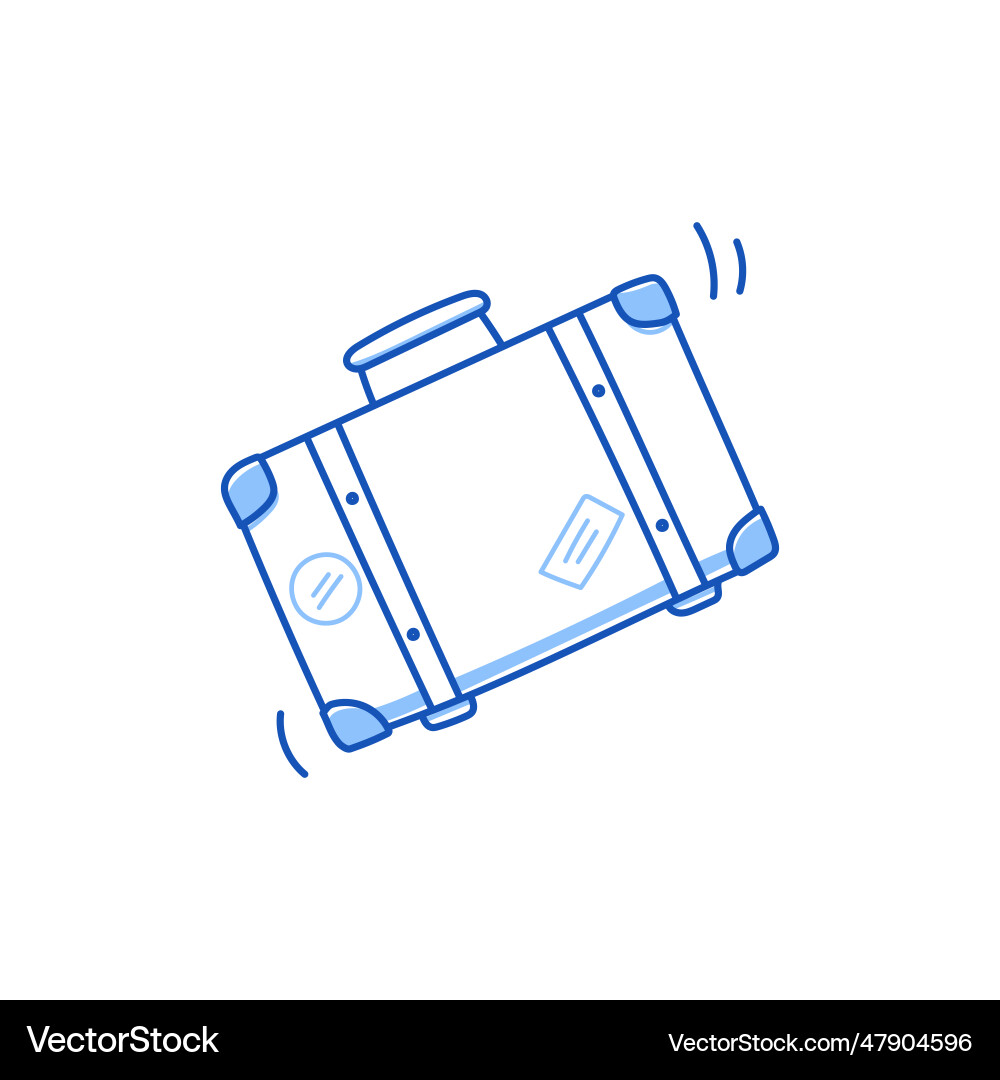Luggage suitcase doodle hand drawn sketch doodle Vector Image
