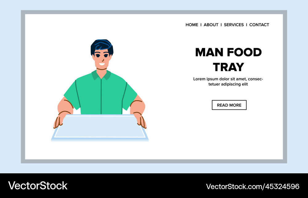 Man food tray Royalty Free Vector Image - VectorStock
